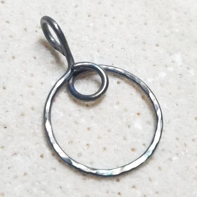 Unique Sterling Silver Charm Holder Pendant Thick Organic | Etsy