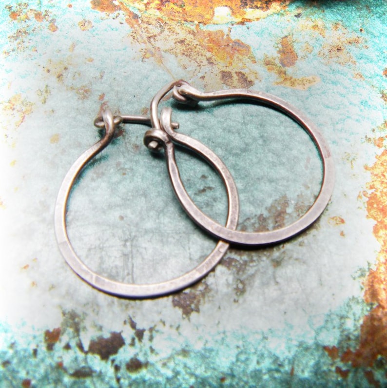 Simple Artifact 1-inch Hoop Earrings - Sterling Silver Chunky Shiny or ...