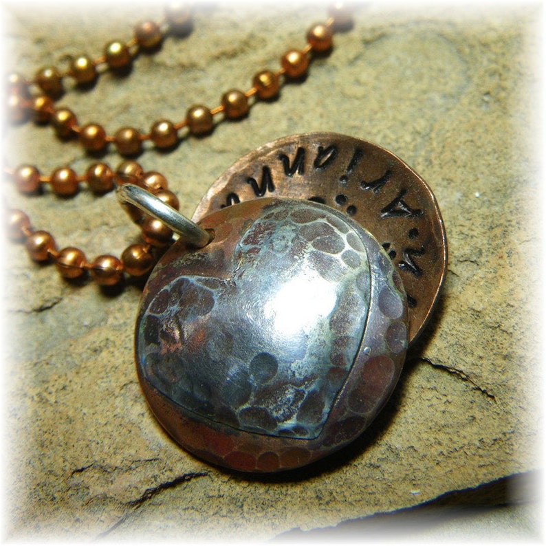 In My Heart Unique Personalized Locket Necklace Rustic - Etsy