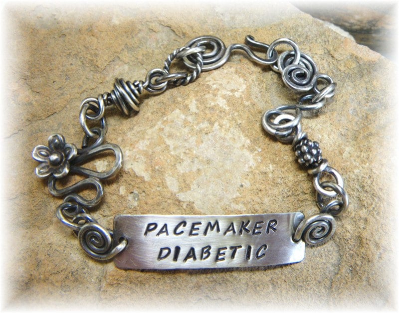 Sterling Silver Bohemian Swirl Medical ID or Personalized Medic Alert ...