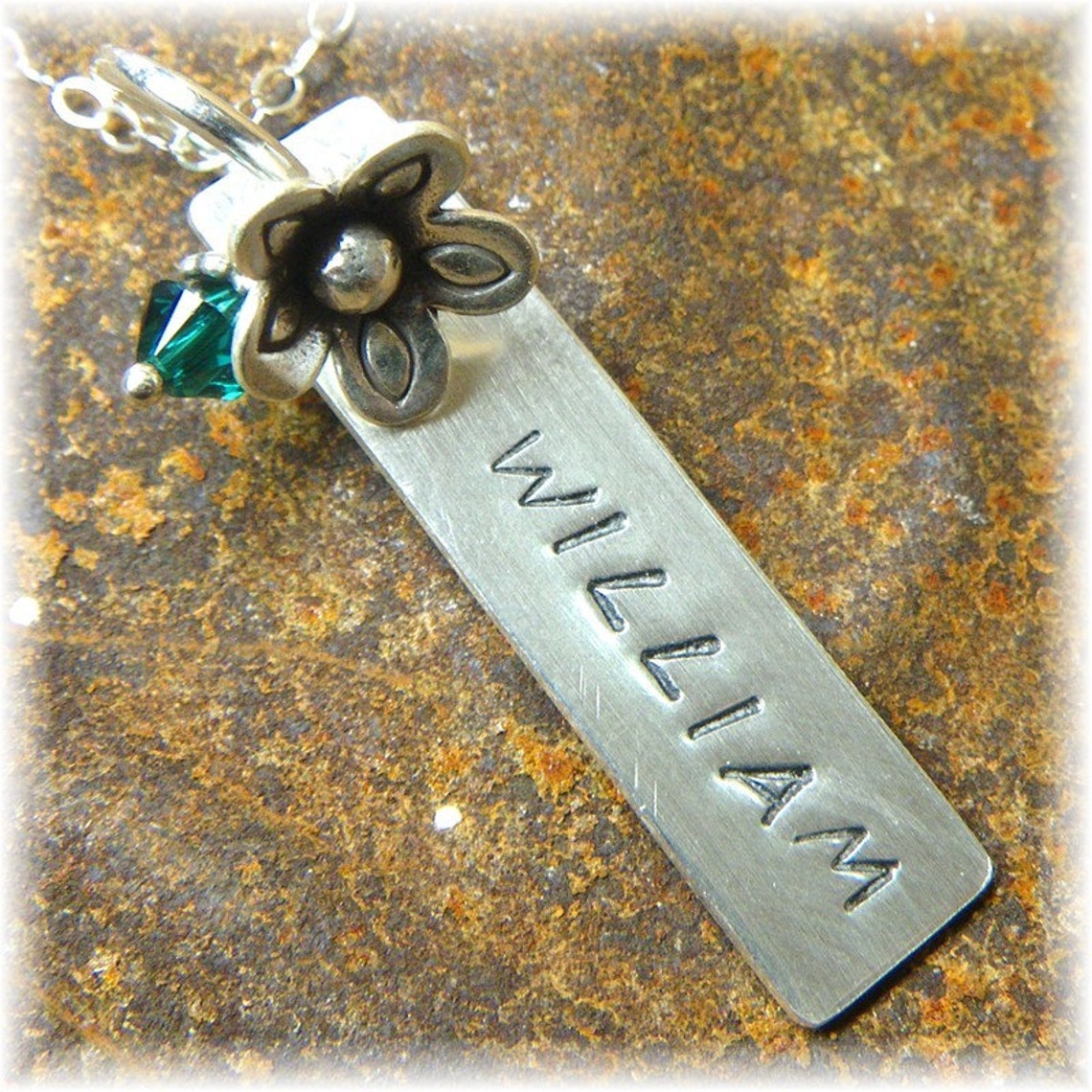 Personalized Hand-stamped Sterling Silver Necklace With - Etsy