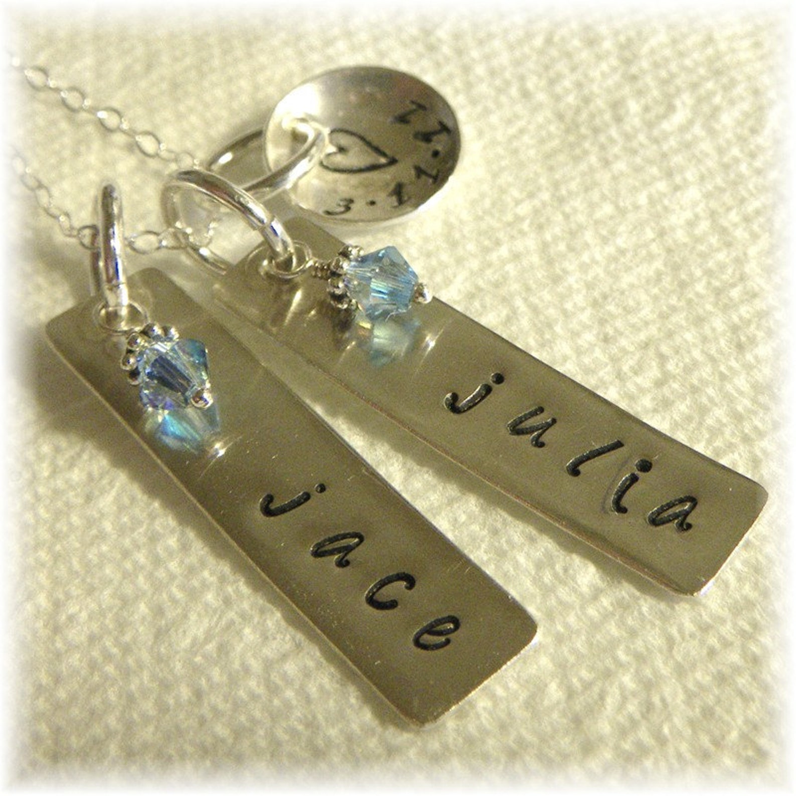 Custom Sterling Silver Personalized Crystal Birthstone - Etsy