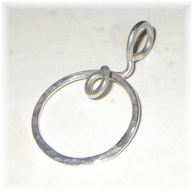 Unique Sterling Silver Charm Holder Pendant Thick Organic | Etsy