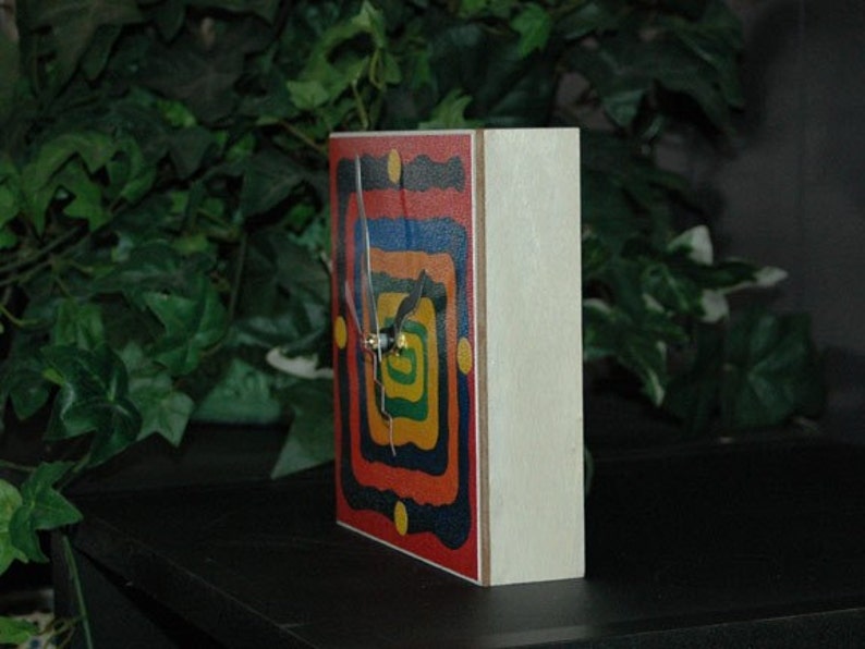 Primary Colors Abstract Spiral Art Clock - Etsy