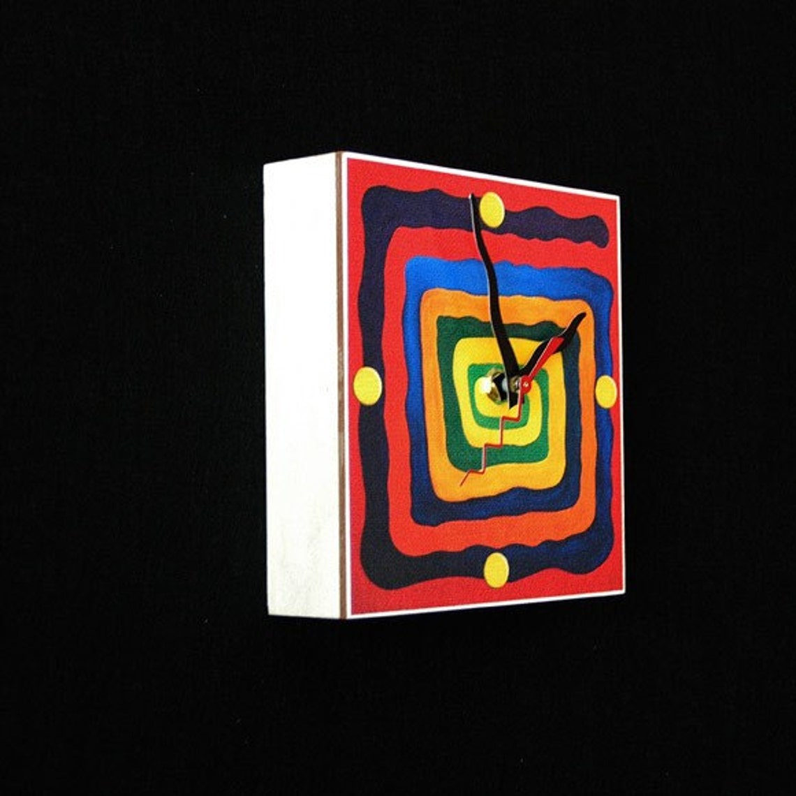 Primary Colors Abstract Spiral Art Clock - Etsy