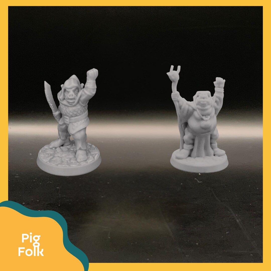 3D Printed Pig Folk Miniatures - Etsy