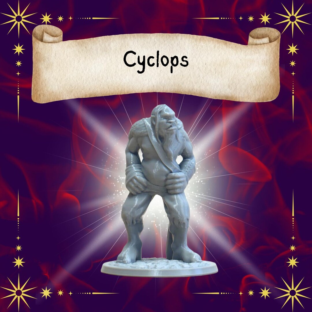 3D Printed Cyclops Miniature | Unpainted 28mm Dnd Monster Figure | by ...