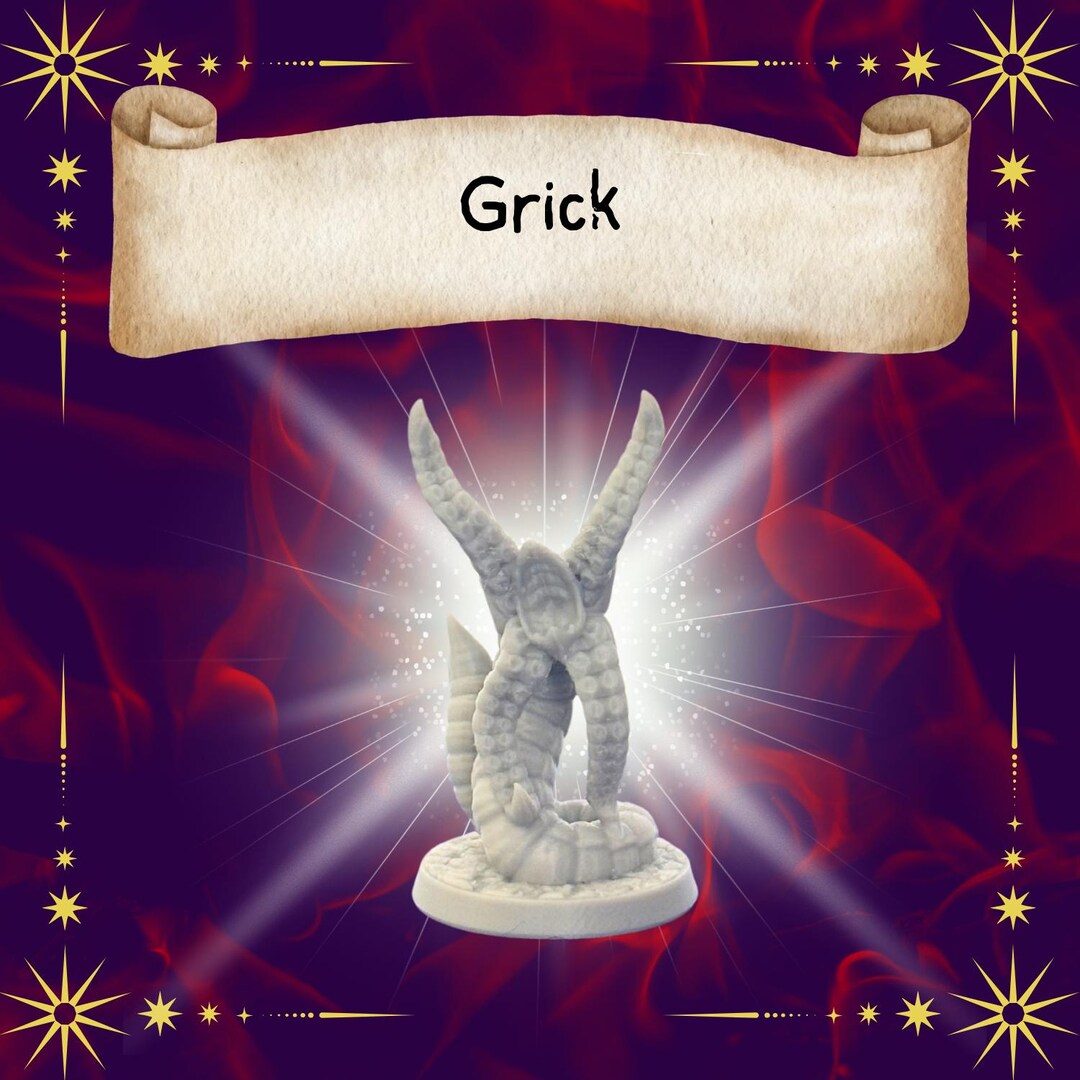 Grick Miniature | 3D Printed Dnd Monster | Tabletop RPG Mini ...