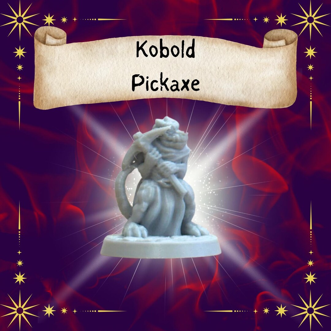 3D Printed Kobold Miniature With Pickaxe - 28mm Dnd RPG Figure | by ...
