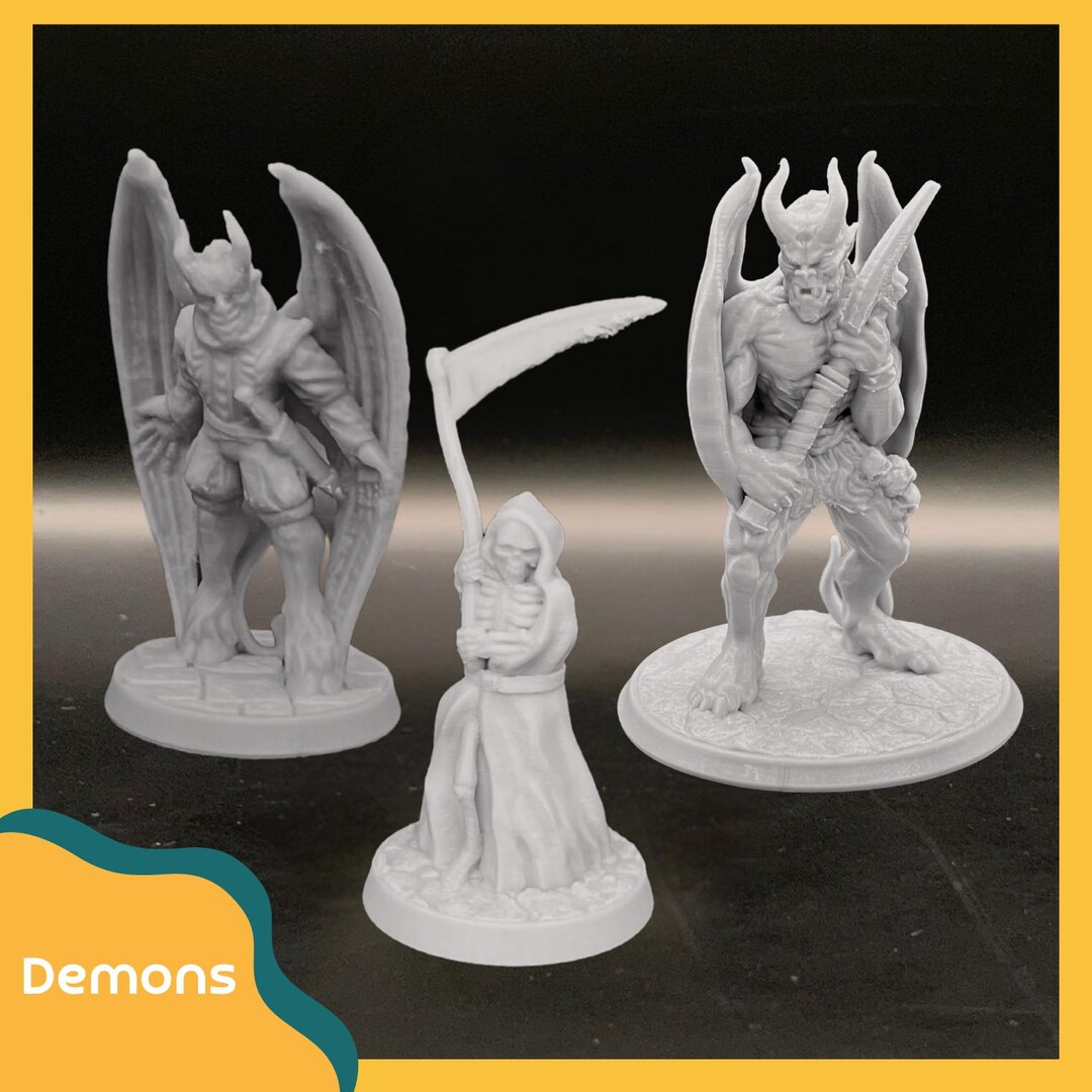3D Printed Demon Mini Figures - Etsy