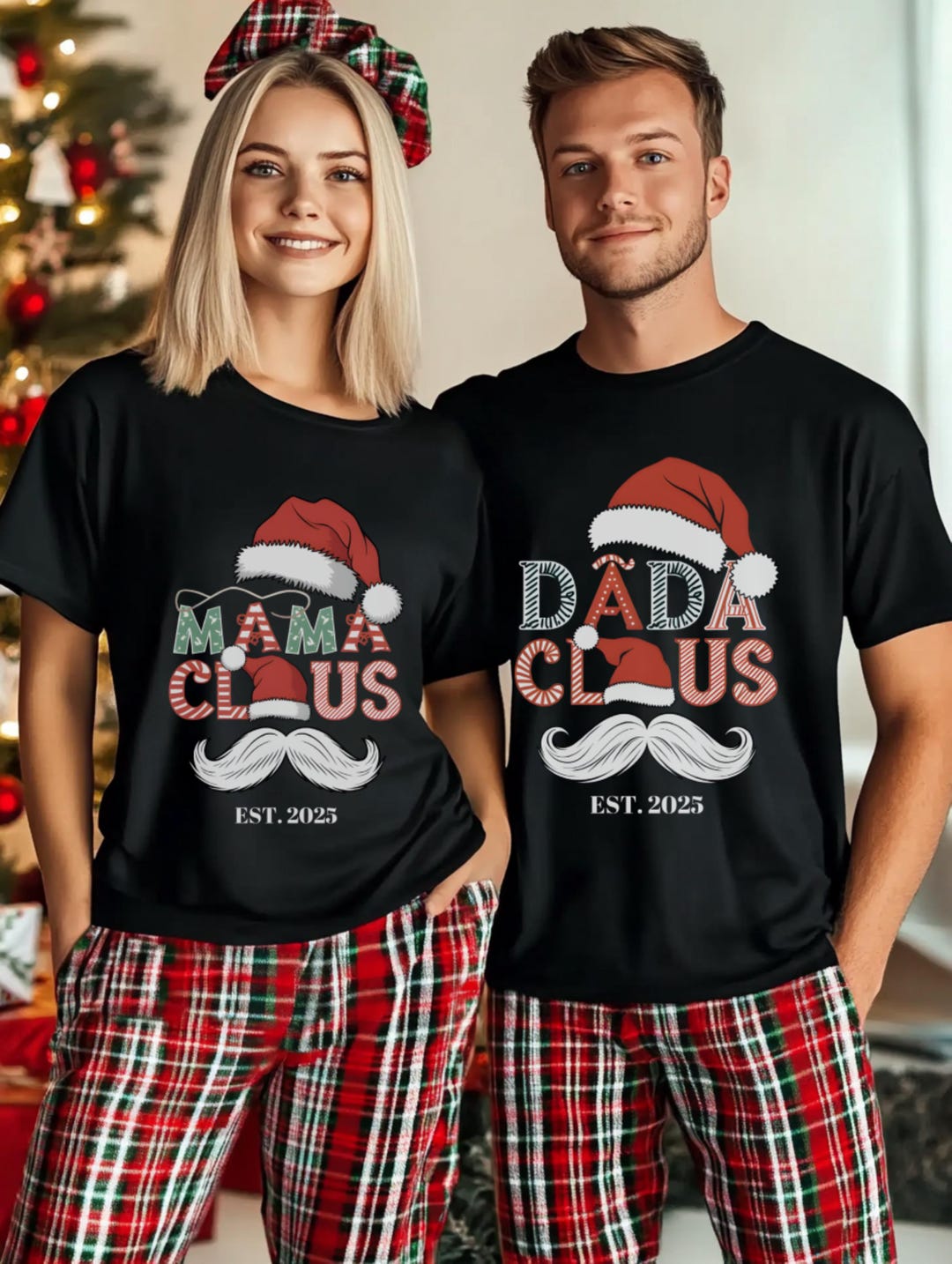Mama Claus and Dada Clause Shirt, Mom and Dad Christmas Shirts,new Mom ...