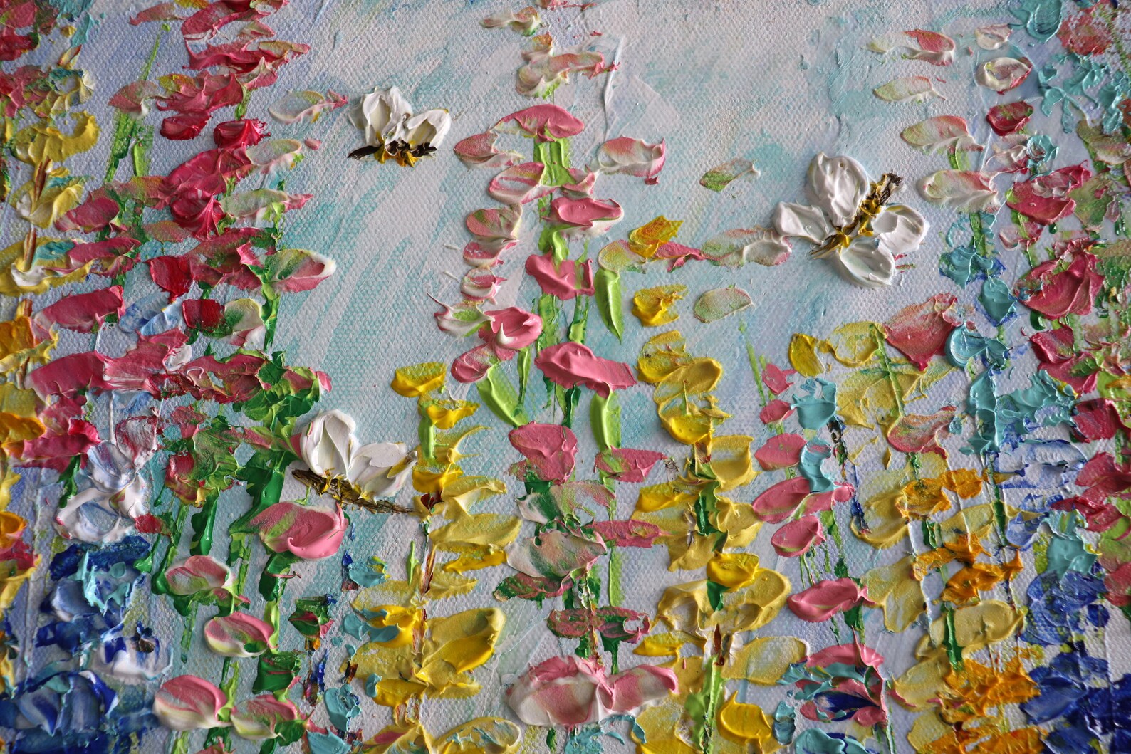 Tall Vertical Original Painting Spring Blooming Delphinium - Etsy