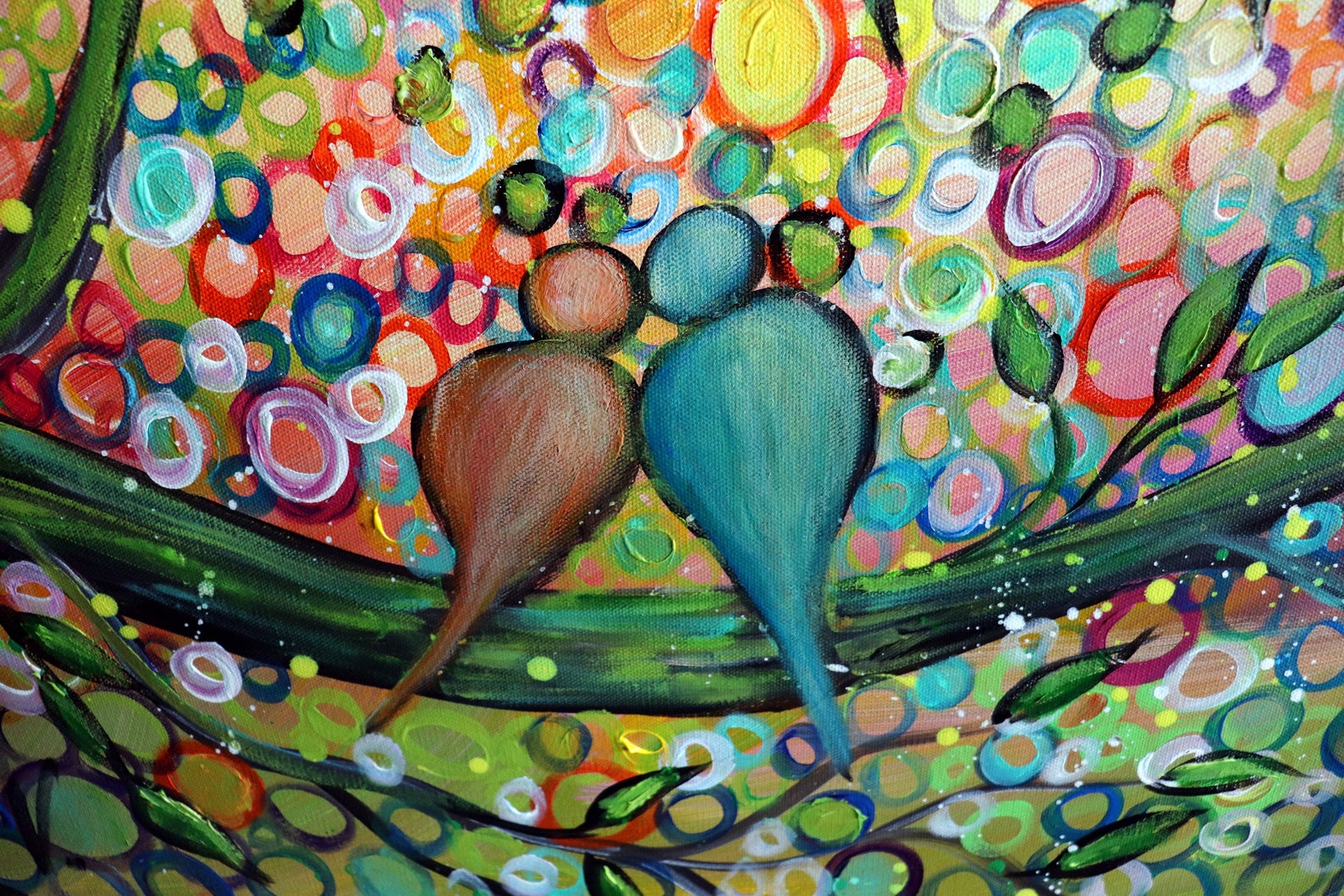Loving Life Together – Happy Couple Landscape Original Painting - Etsy