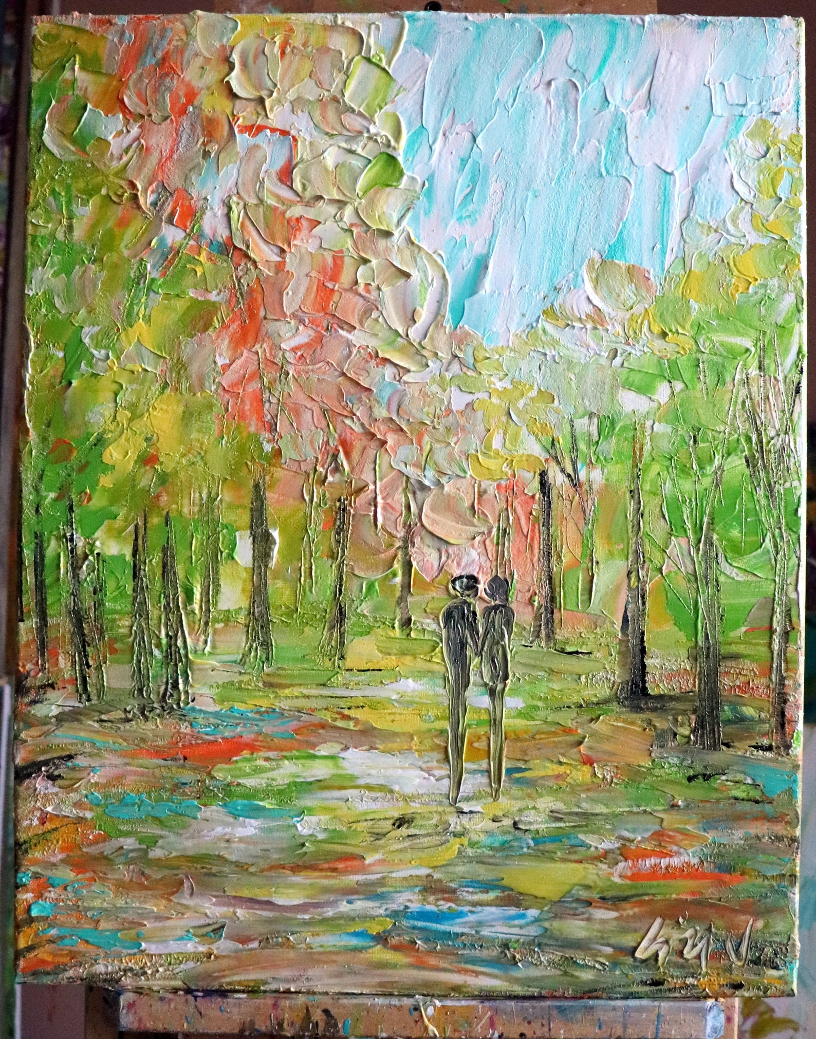 SPRING in Vienna ROMANCE Original Oil Painting Impasto Modern - Etsy