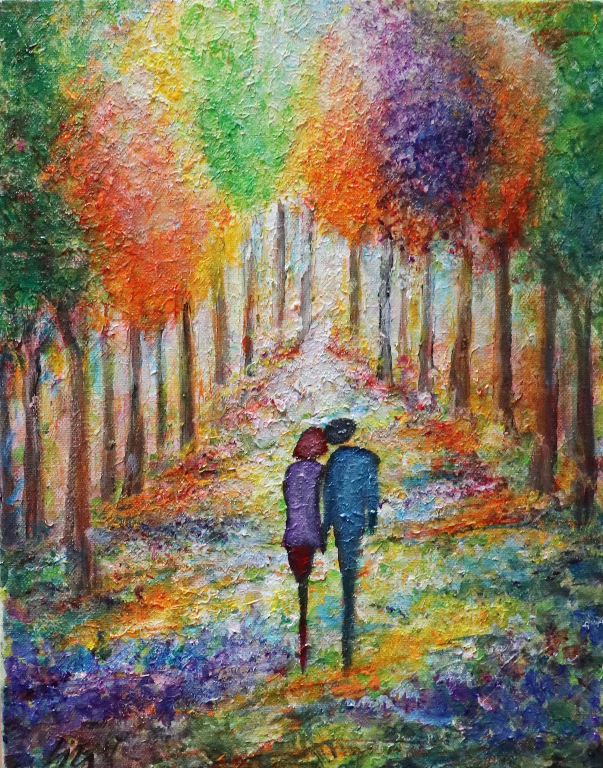 Spring Blossom Romance Original Oil Painting Flowers Trees Landscape ...