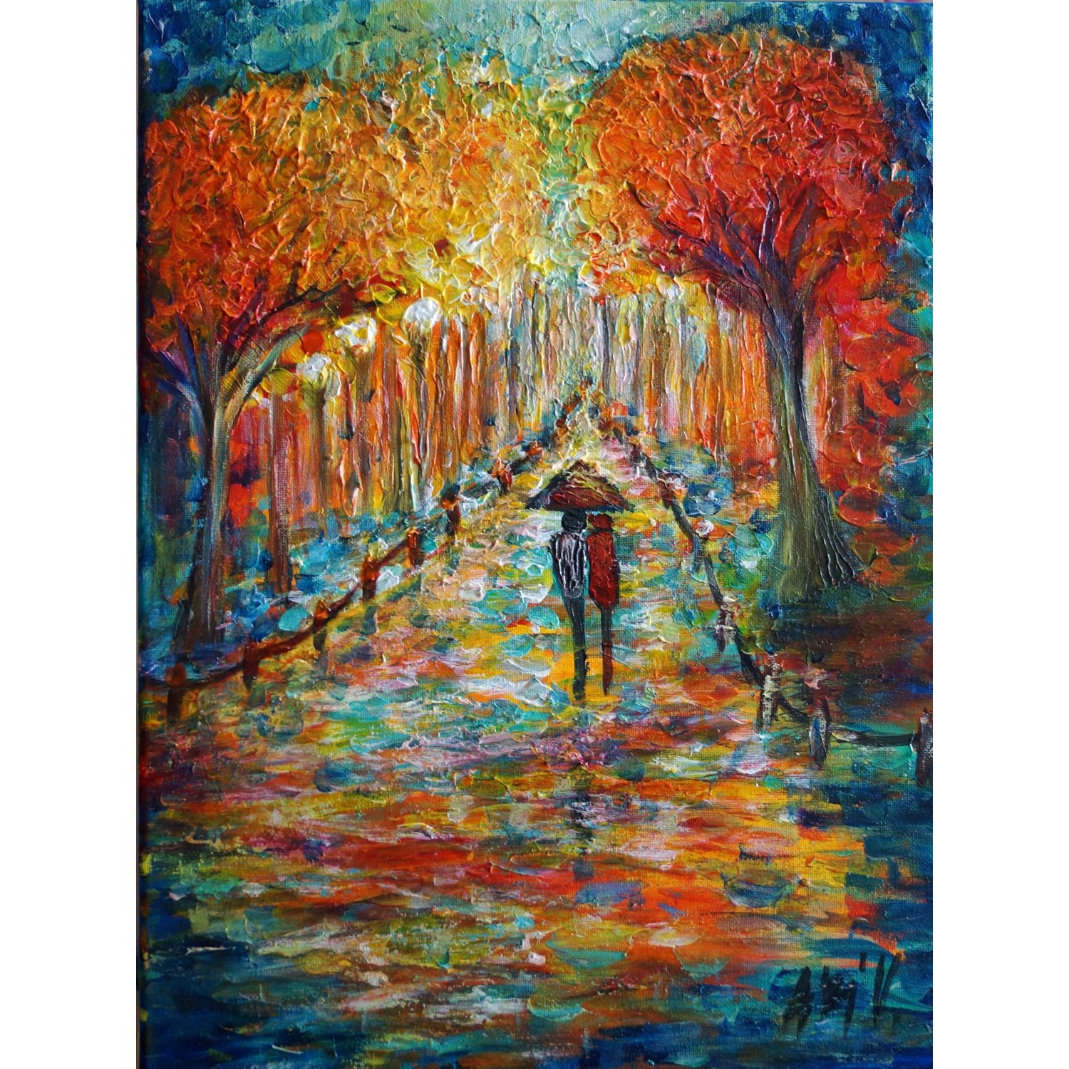 Vienna Colorful Park Fall Romance Impasto Oil Impressionism Painting ...