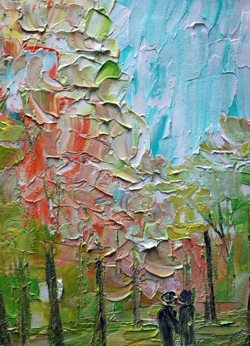 SPRING in Vienna ROMANCE Original Oil Painting Impasto Modern - Etsy