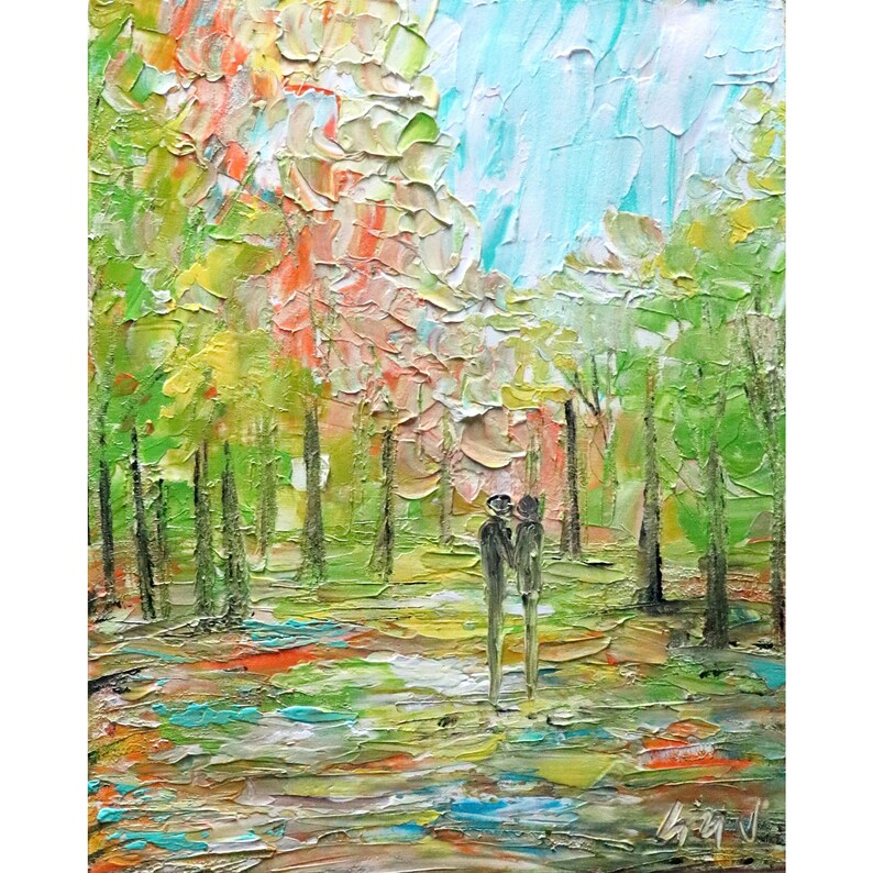SPRING in Vienna ROMANCE Original Oil Painting Impasto Modern - Etsy