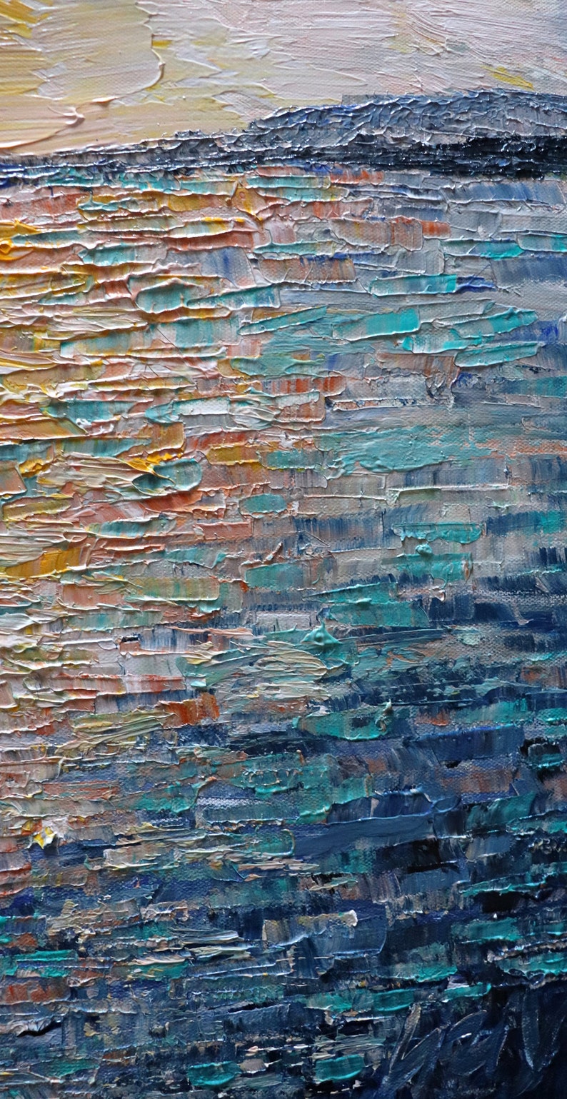 SUNRISE Abstract Original Painting Lake Ocean Seashore | Etsy