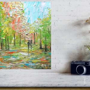 SPRING in Vienna ROMANCE Original Oil Painting Impasto Modern Canvas - Etsy
