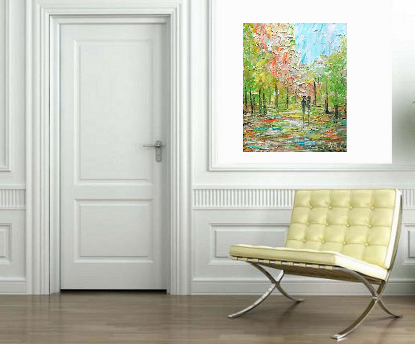 SPRING in Vienna ROMANCE Original Oil Painting Impasto Modern - Etsy