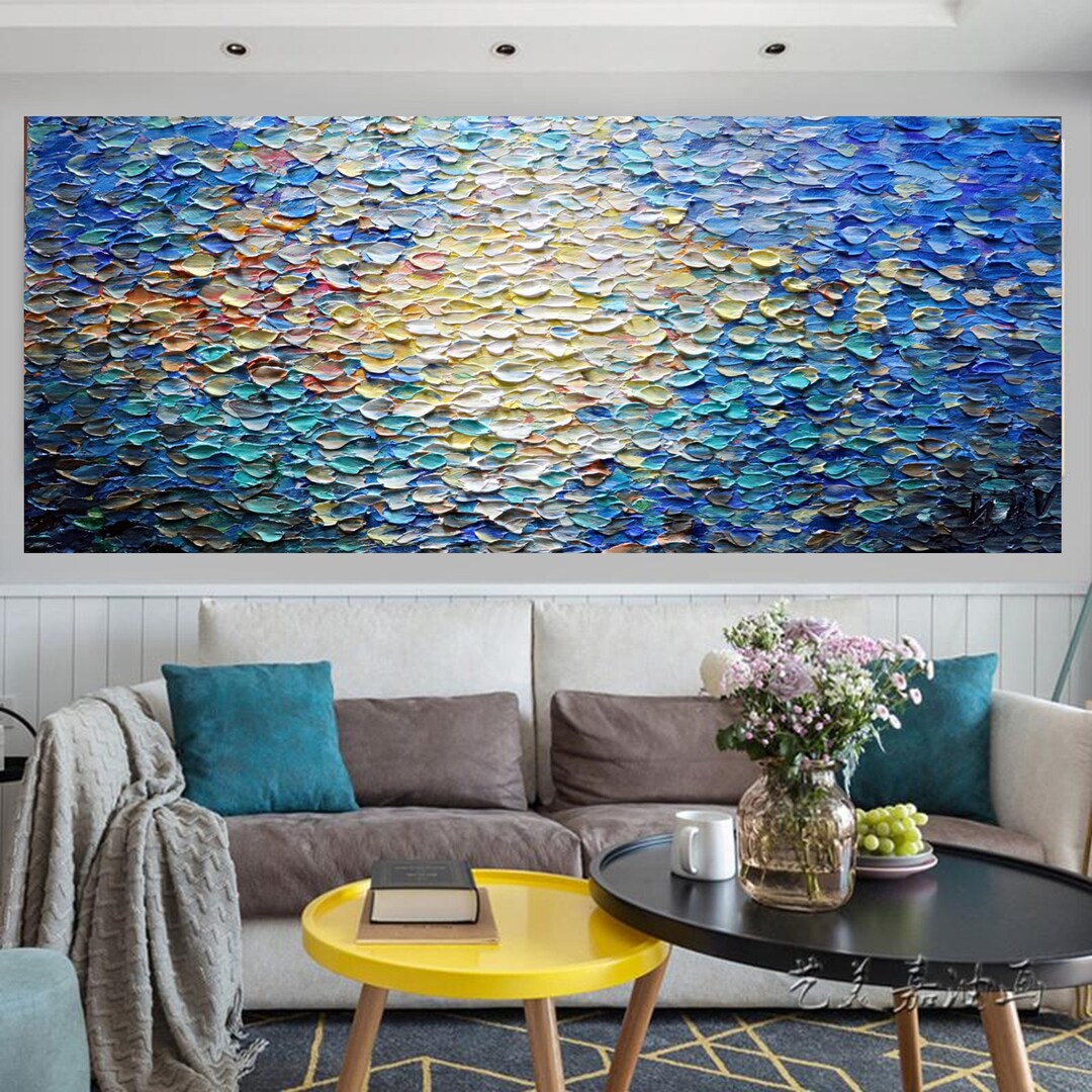 Large Artwork, Handmade Oil Painting, Textured Impasto, Colorful ...