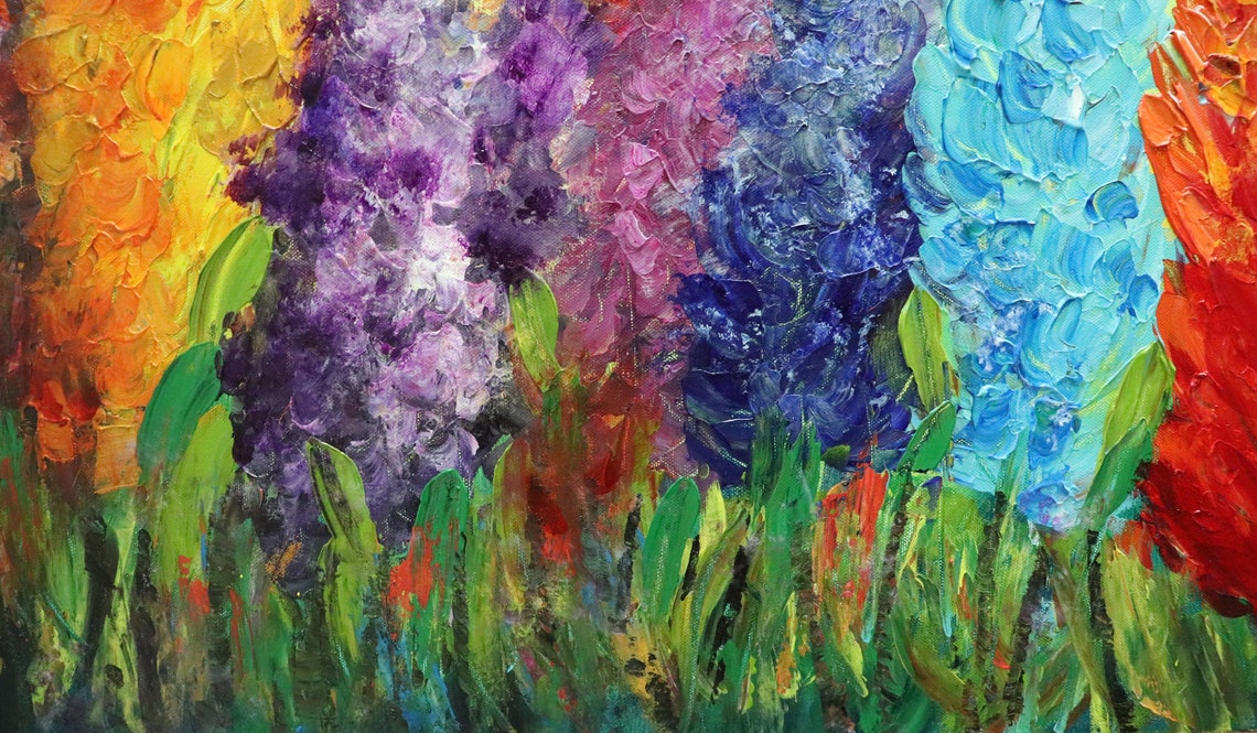 In Harmony Windy Flowers Original Handmade Beautiful Colorful - Etsy