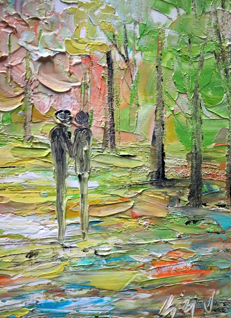 SPRING in Vienna ROMANCE Original Oil Painting Impasto Modern - Etsy