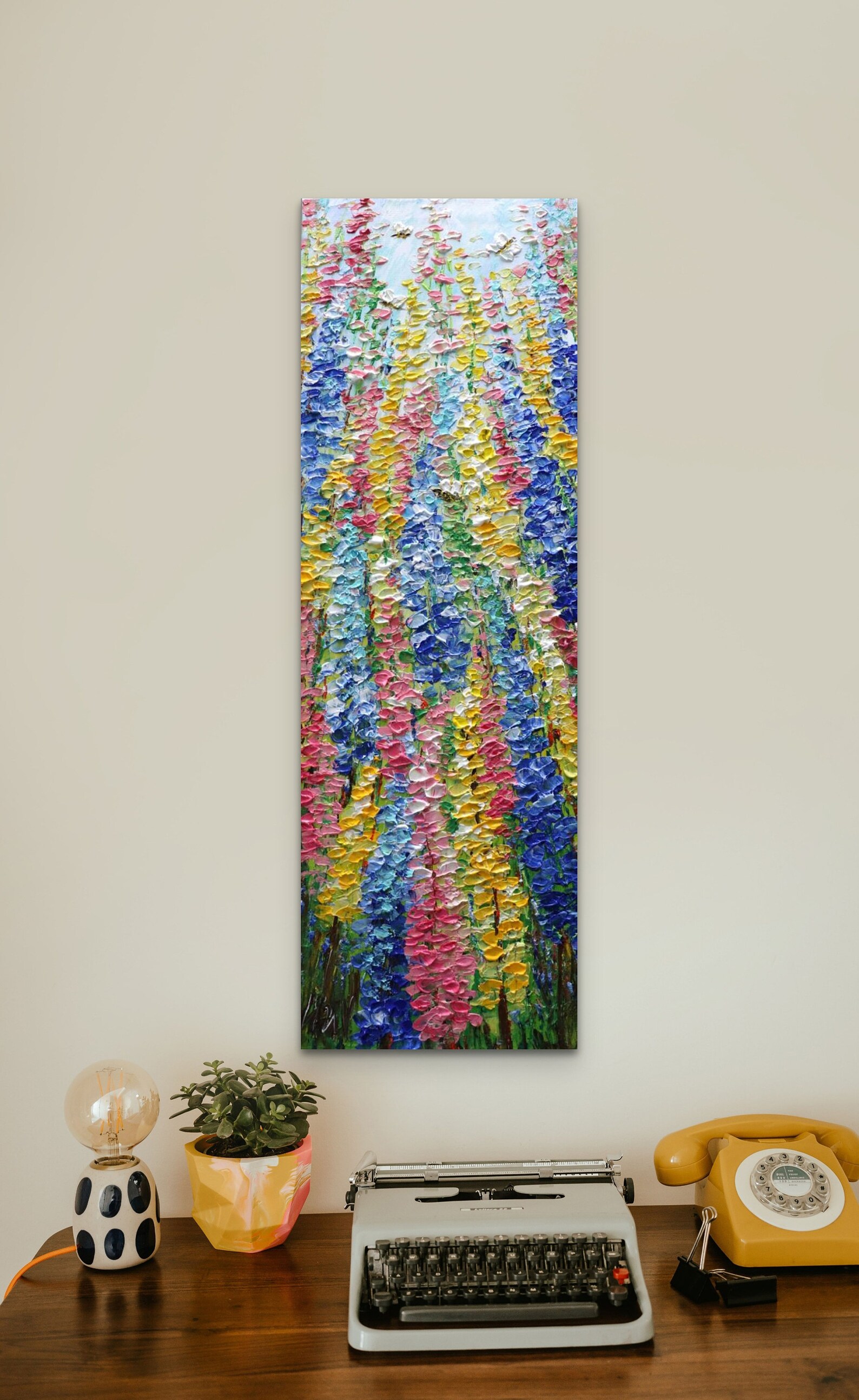 Tall Vertical Original Painting Spring Blooming Delphinium - Etsy
