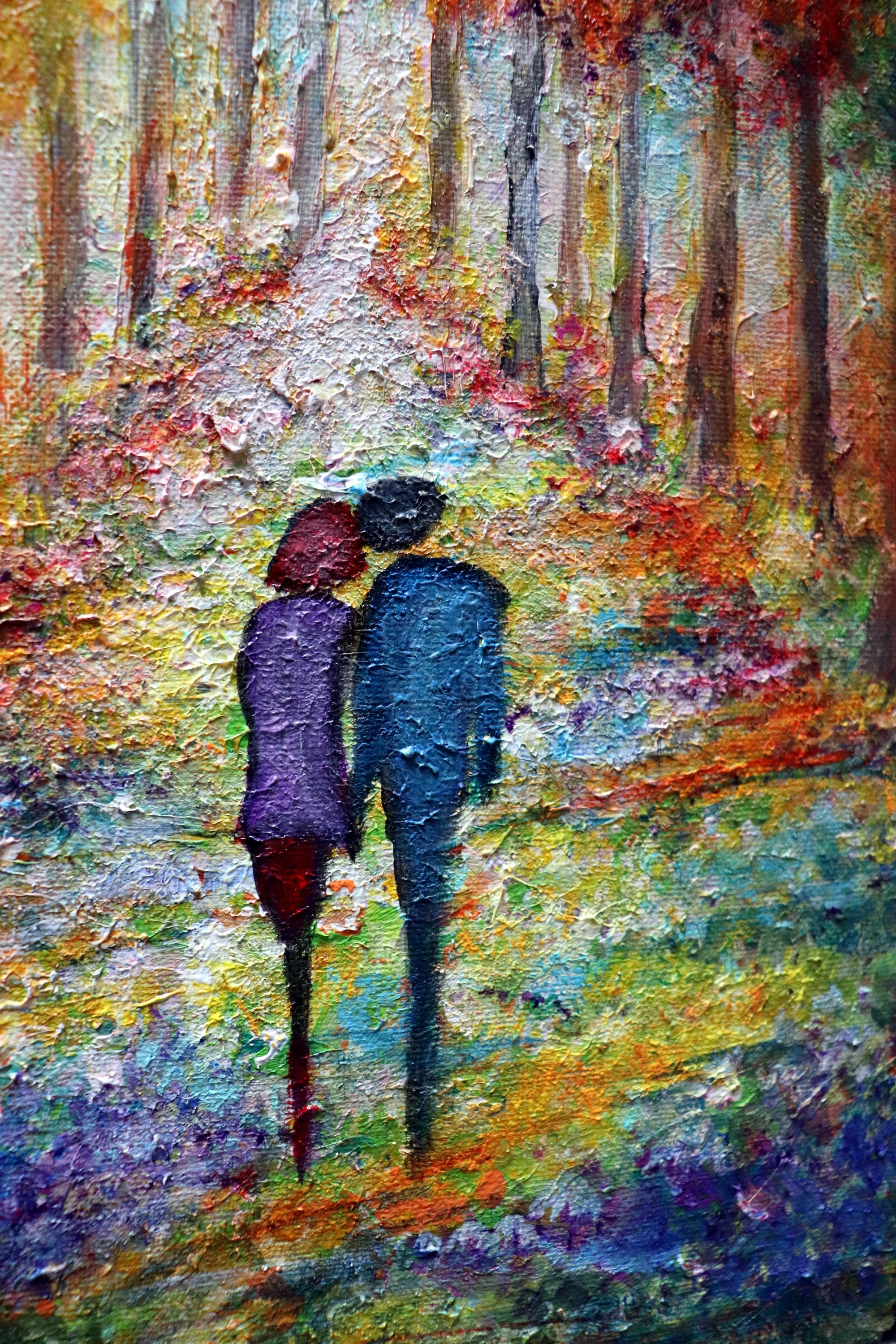 Spring Blossom Romance Original Oil Painting Flowers Trees Landscape ...