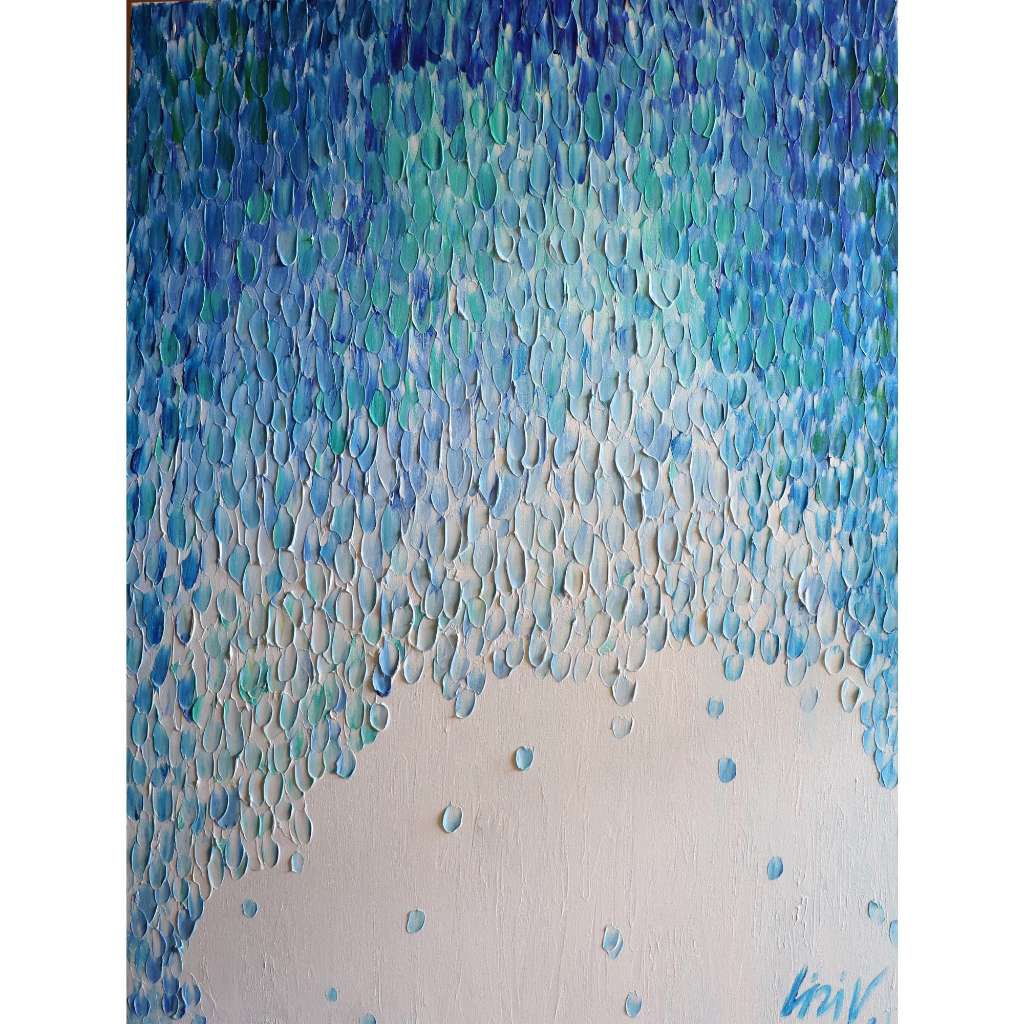 Water Drops Rain Closeup Waterfall Raindrops Original Painting Large ...
