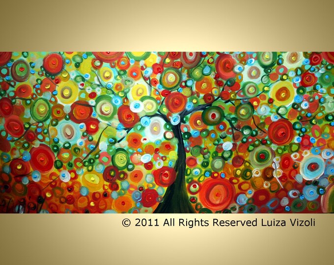 Original Abstract Tree Landscape Fall Autumn Modern Painting Dancing ...