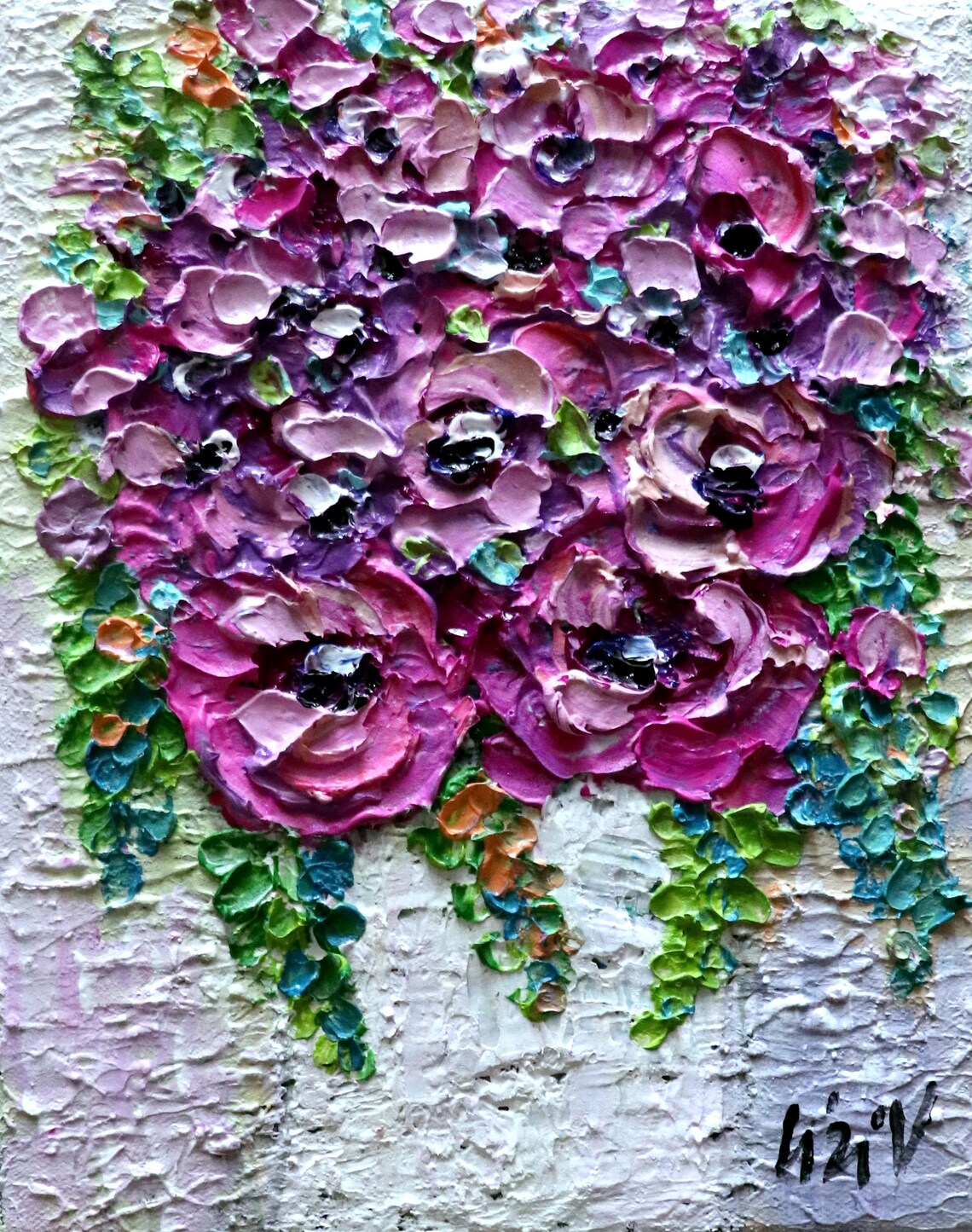 Original Buttercup Bouquet Painting: Impasto Floral Canvas Art - Etsy