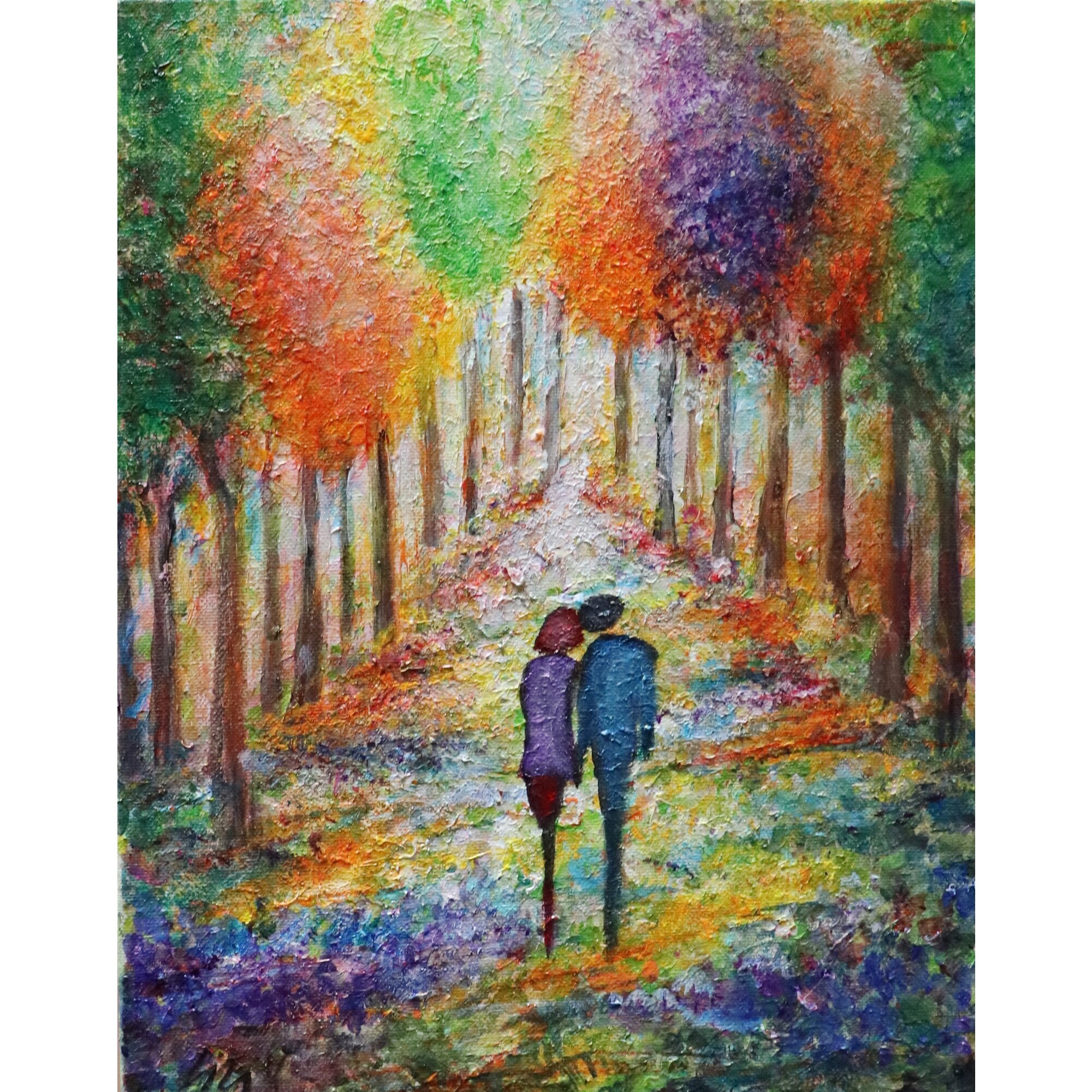 Spring Blossom Romance Original Oil Painting Flowers Trees Landscape ...