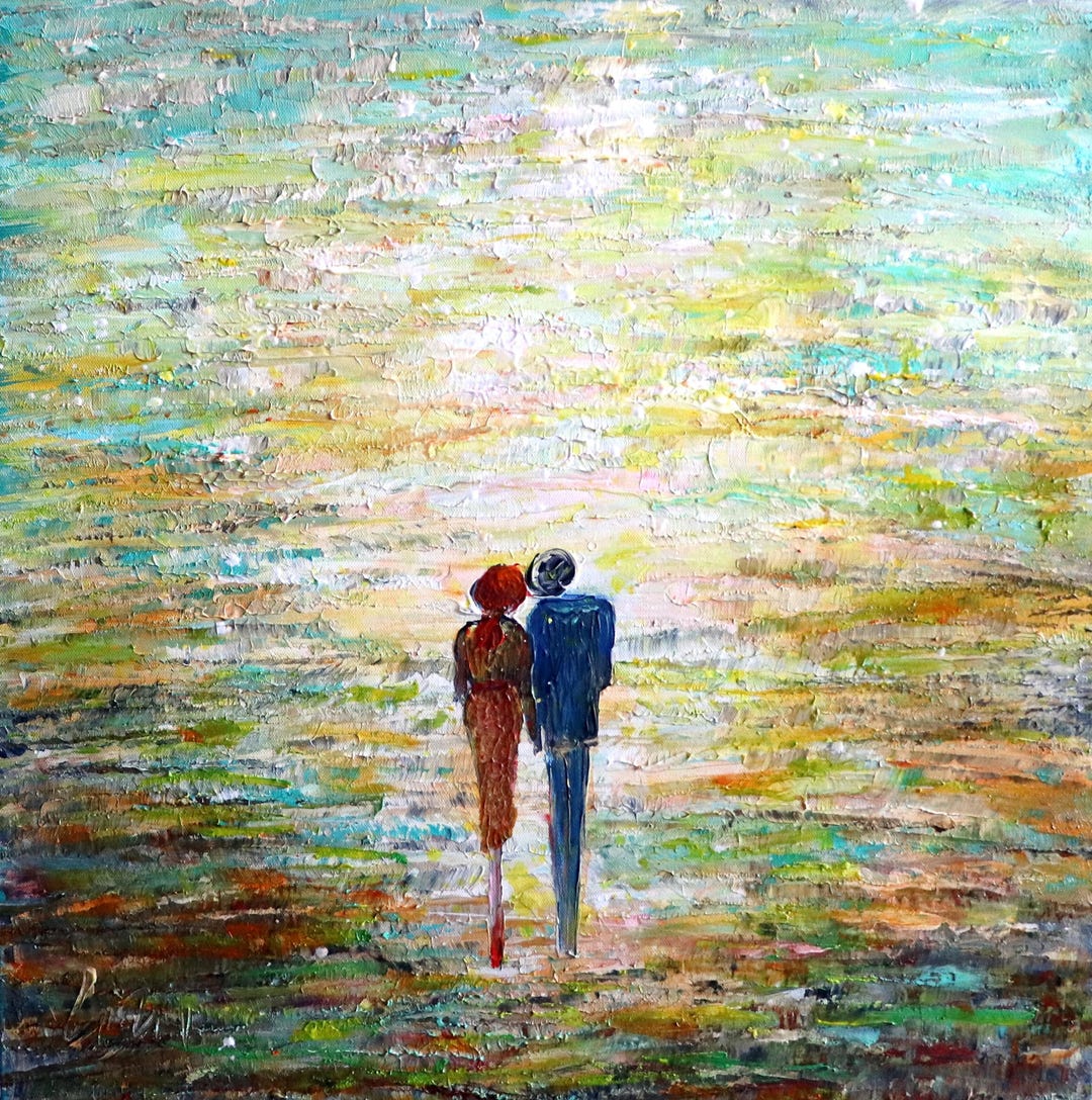 Abstract Couple Painting: Textured Impressionist Art by Luiza Vizoli ...