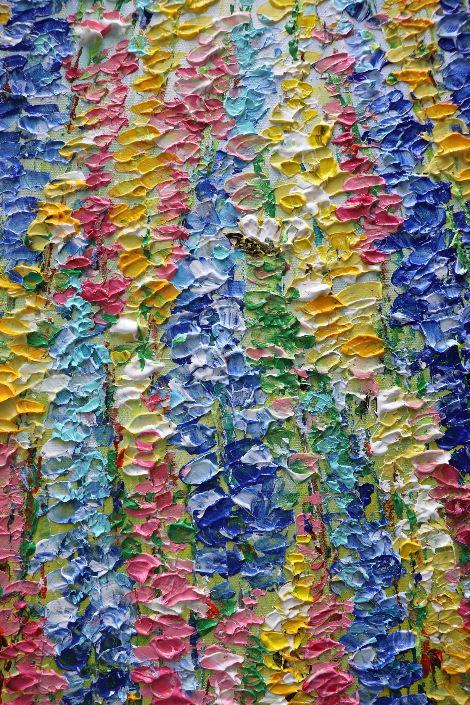 Tall Vertical Original Painting Spring Blooming Delphinium - Etsy