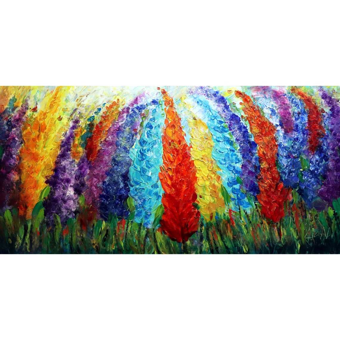 In Harmony Windy Flowers Original Handmade Beautiful Colorful - Etsy