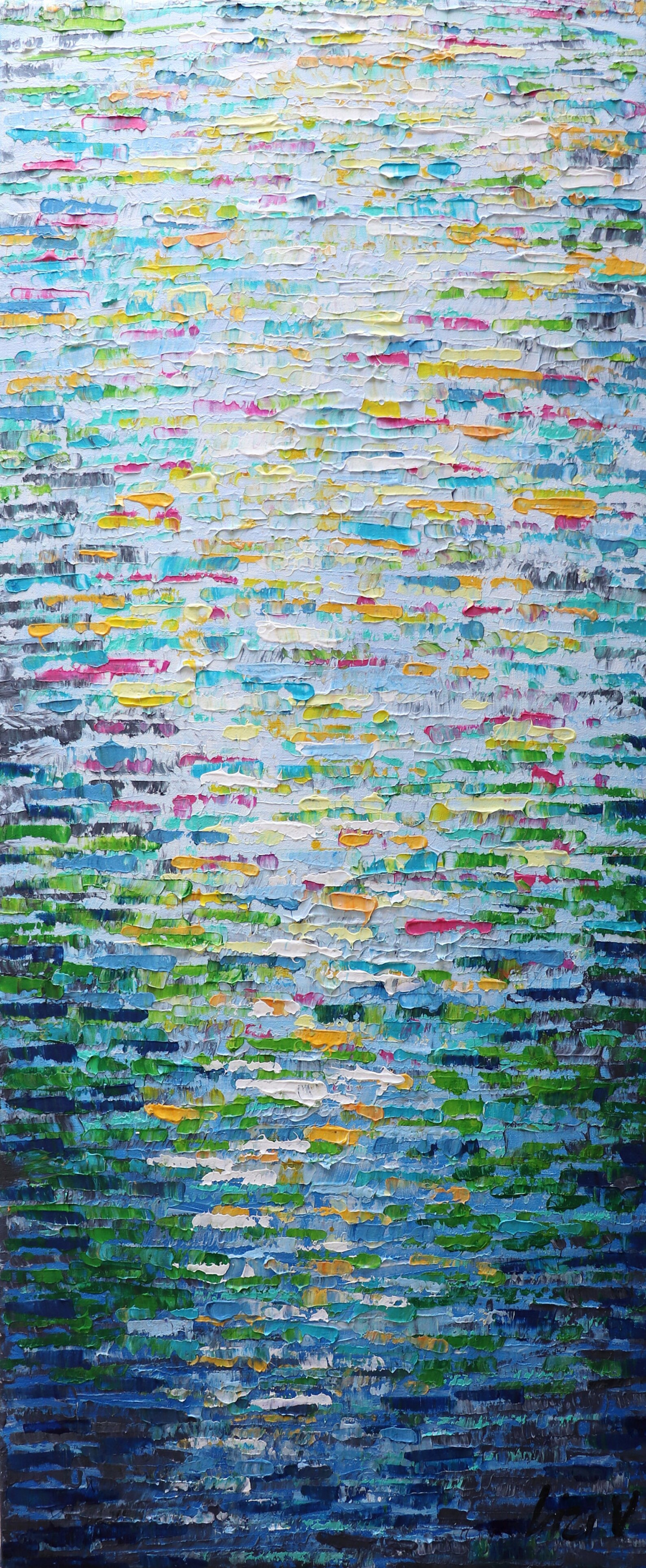 Tall Vertical Paintings Set of 2 Canvases Water Abstract - Etsy