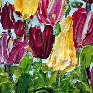 Original Oil Painting Tulips Spring Flowers Impasto Art SMALL CANVAS ...