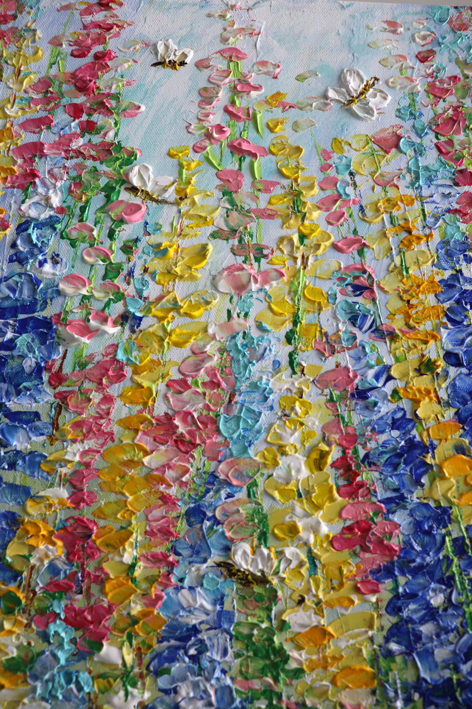 Tall Vertical Original Painting Spring Blooming Delphinium - Etsy