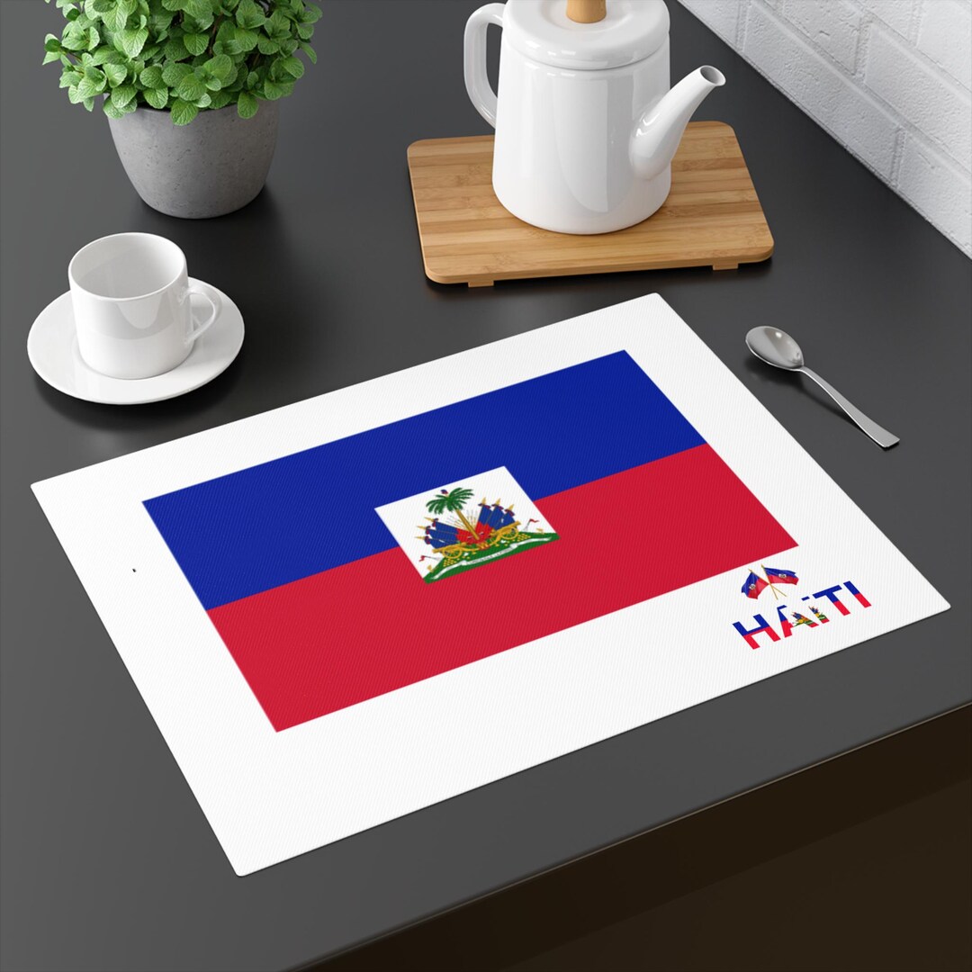 Haiti Flag Placemat | Haitian Coat of Arms Table Mat - Etsy