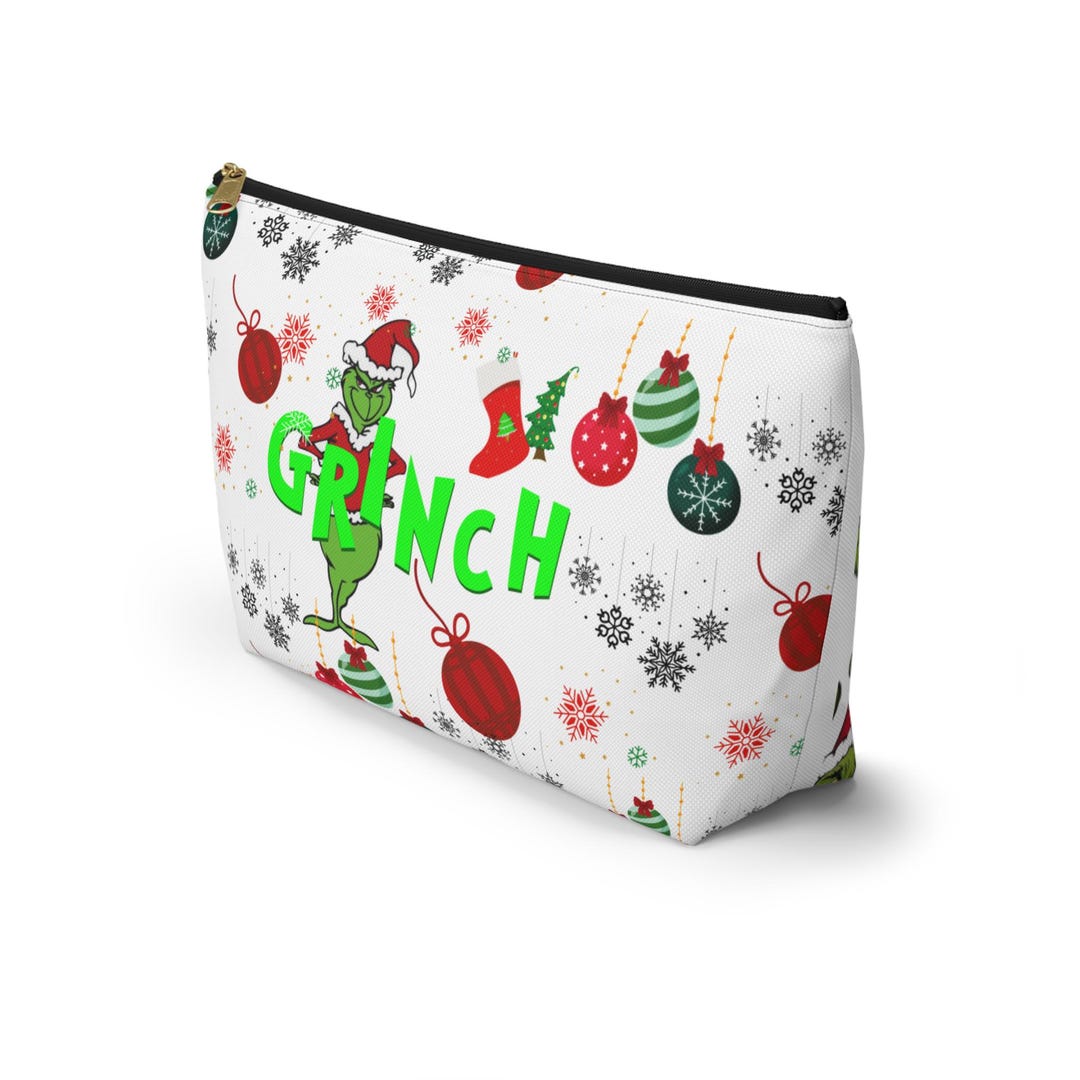 Grinch Character Design Accessory Pouch, Christmas Gift Bag, Holiday ...