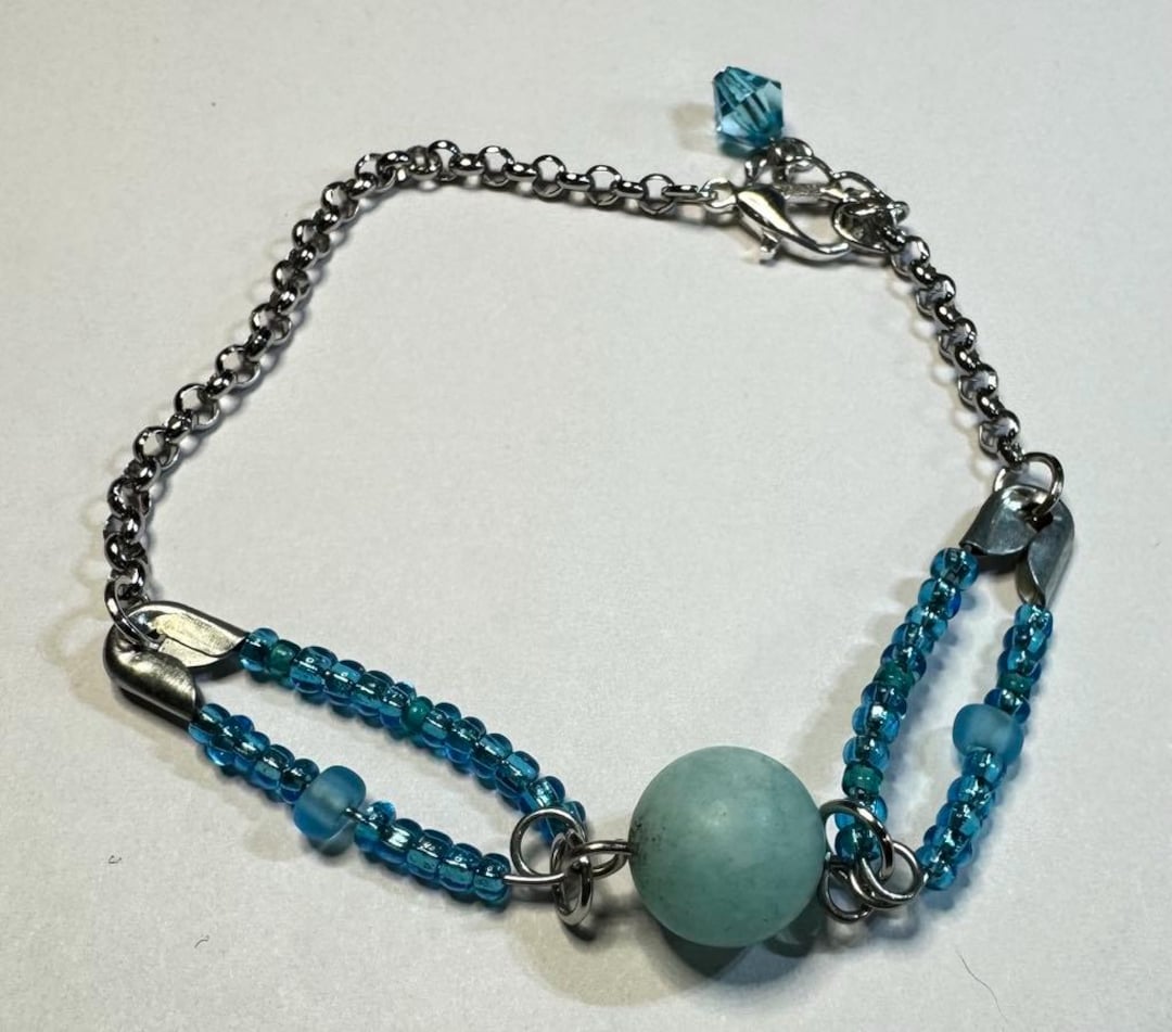 Beaded Safety Pin Bracelet - Etsy