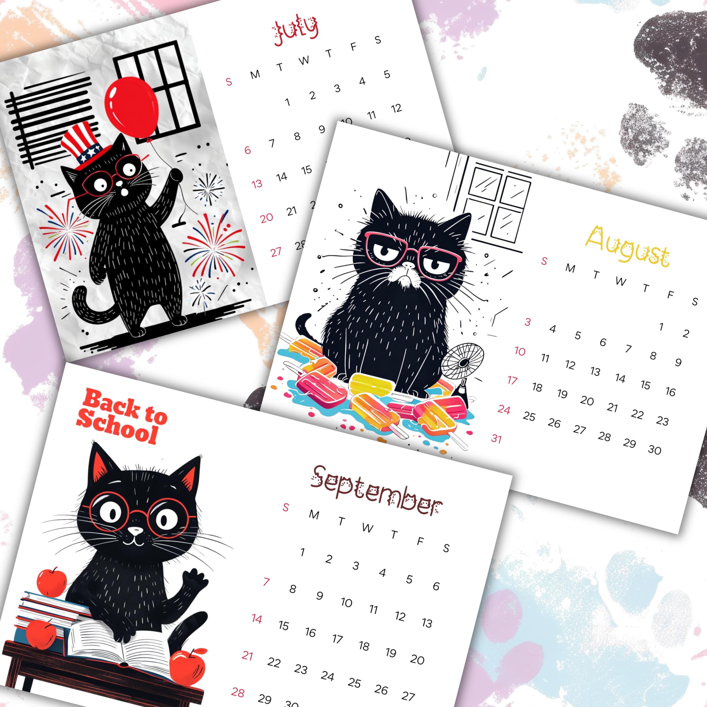 Funny Cat 2025 Desk Calendar Mini Monthly Calendar 2025 Monthly Planner ...