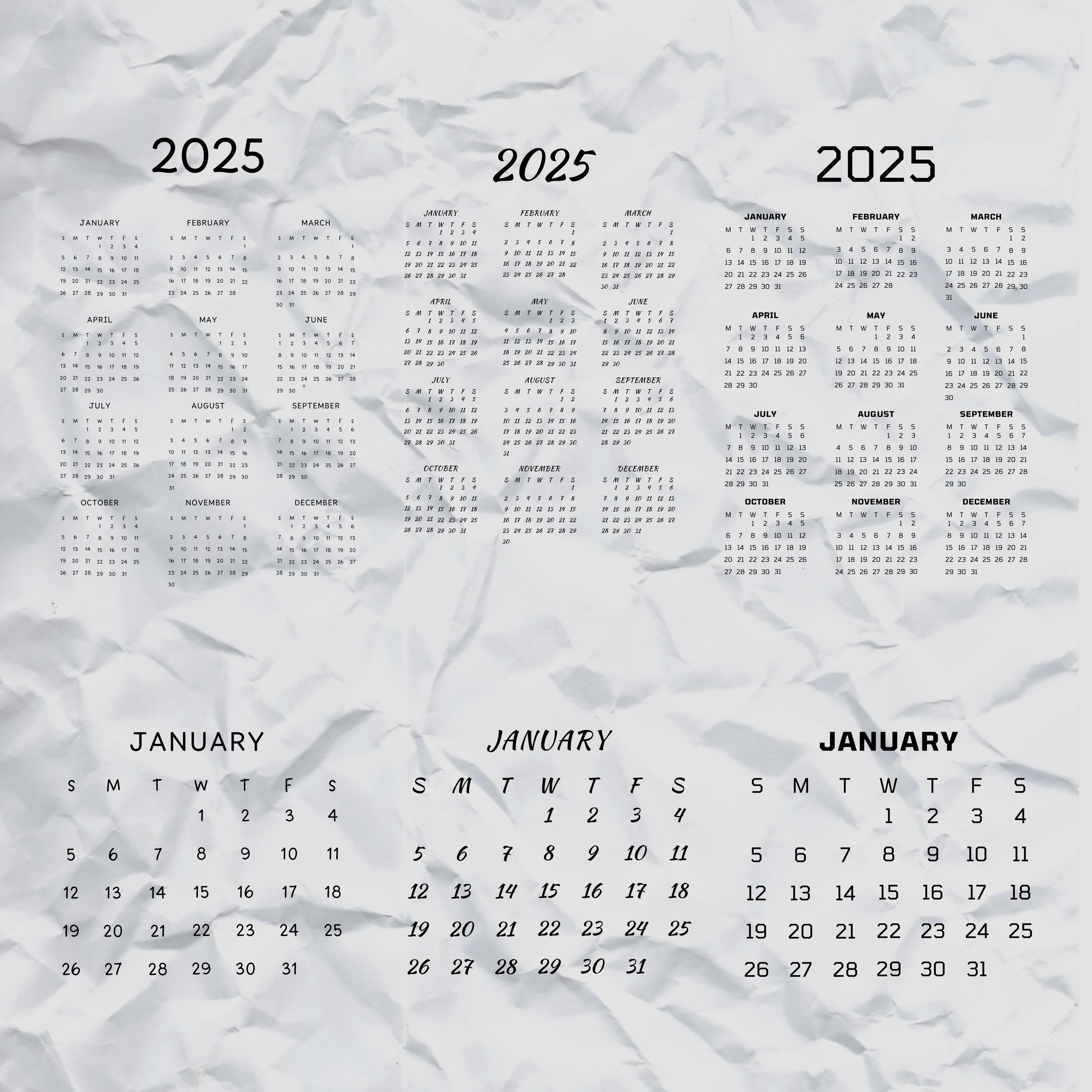 Transparent SVG & PNG 2025 Calendar, Png/svg Monthly Calendar, 2025 ...