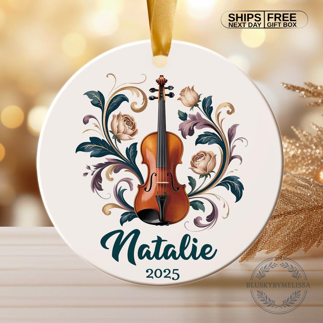 Personalized Ceramic Violin Christmas Ornament: Musician Gift - Etsy