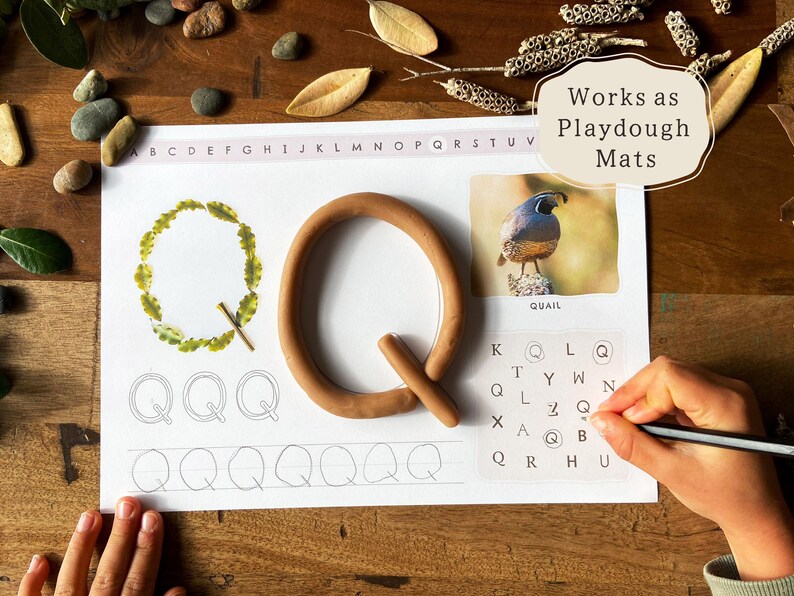 Nature Alphabet Mats | Play Doh Mats | Uppercase Letter Loose Parts ...