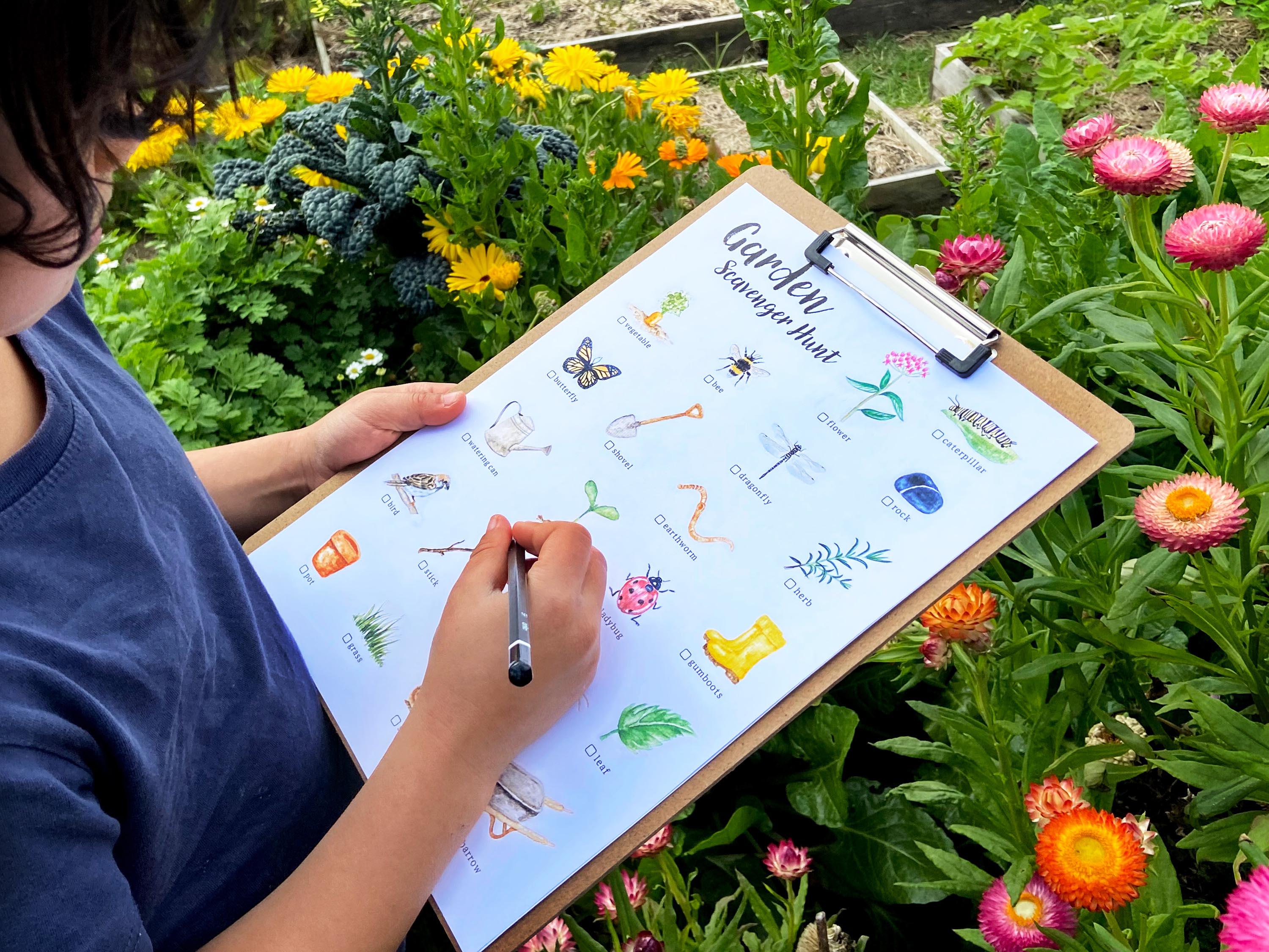 Garden Scavenger Hunt, Printable Nature Activity for Kids, Outdoor ...