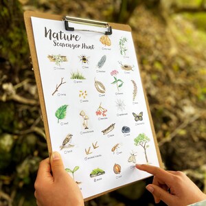 Nature Scavenger Hunt, Printable Nature Activity for Kids, Outdoor ...