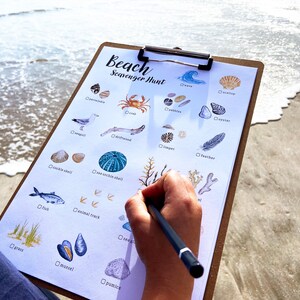 Beach Scavenger Hunt, Printable Nature Activity for Kids, Outdoor ...